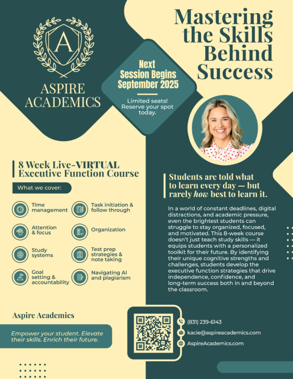 8 Week Virtual - Executive Functions Course - Aspire Academics